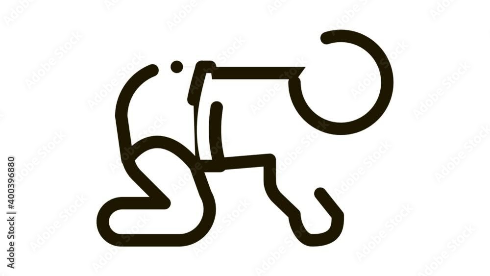 Baby Creeping Icon Animation. black Baby Creeping animated icon on ...