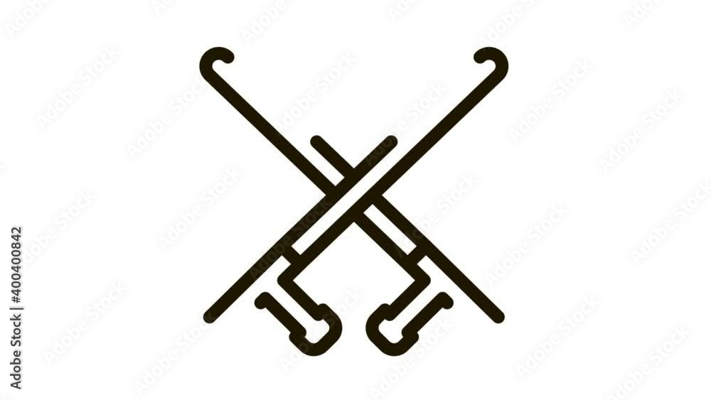 Crossed Police Batons Icon Animation. black Crossed Police Batons ...