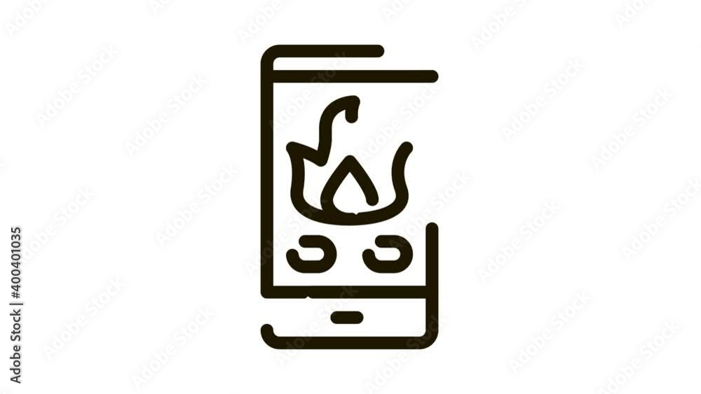 Vidéo Stock Phone Call Fire Dept Icon Animation. black Phone Call Fire ...