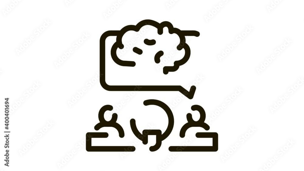 Human Microphone Brain Icon Animation. black Human Microphone Brain ...