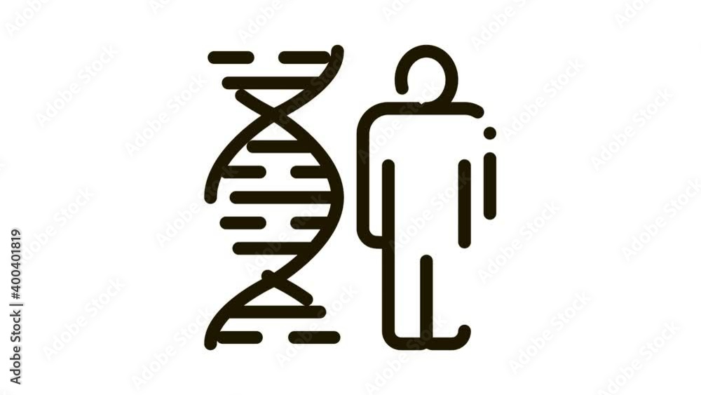 Human And Molecule Dna Icon Animation. black Human And Molecule Dna ...