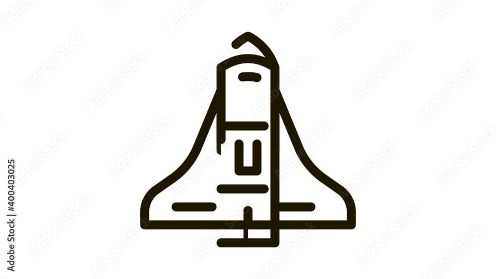 Space Shuttle Spaceship Icon Animation. black Space Shuttle Spaceship ...