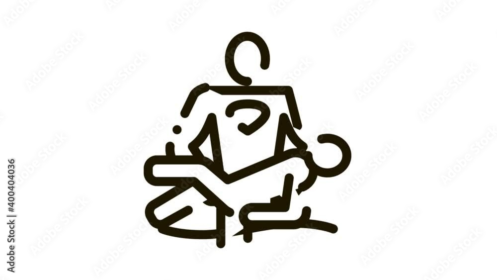 Hero Holds on Hands Human Icon Animation. black Hero Holds on Hands ...