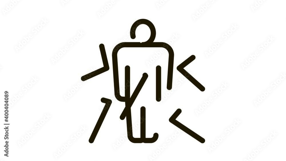 Bulletproof Person Man Icon Animation. black Bulletproof Person Man ...