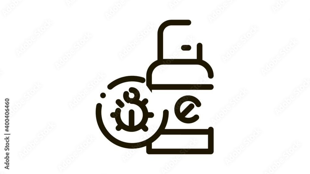 Flea Spray Icon Animation. black Flea Spray animated icon on white ...