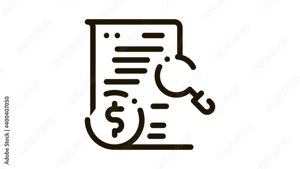 Vidéo Stock Money Contract Check Icon Animation. black Money Contract ...