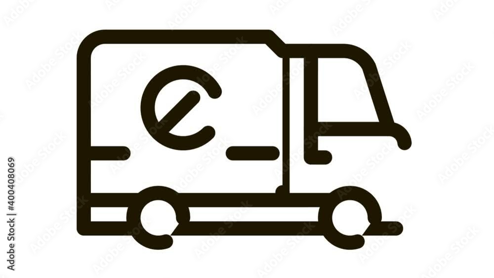 Kill Truck Icon Animation. black Kill Truck animated icon on white ...