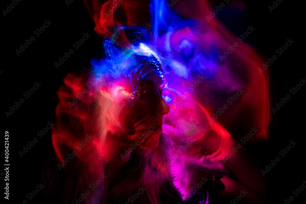 light painting portrait, new art direction, long exposure photo without ...