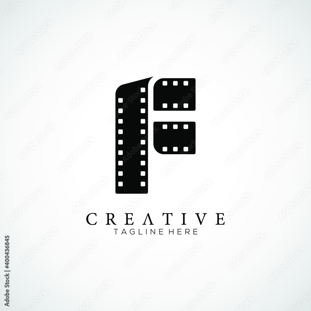 Elegant letter F logo for strip film vector illustration Stock Vector ...