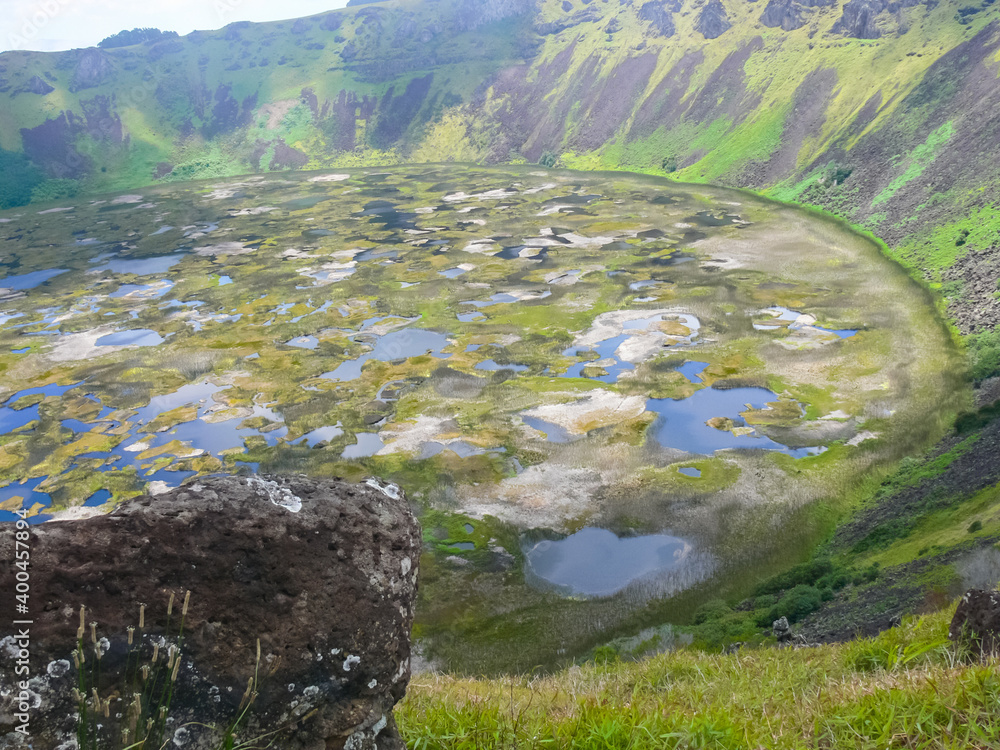 nature of Easter Island, landscape, vegetation and coast. foto de Stock ...