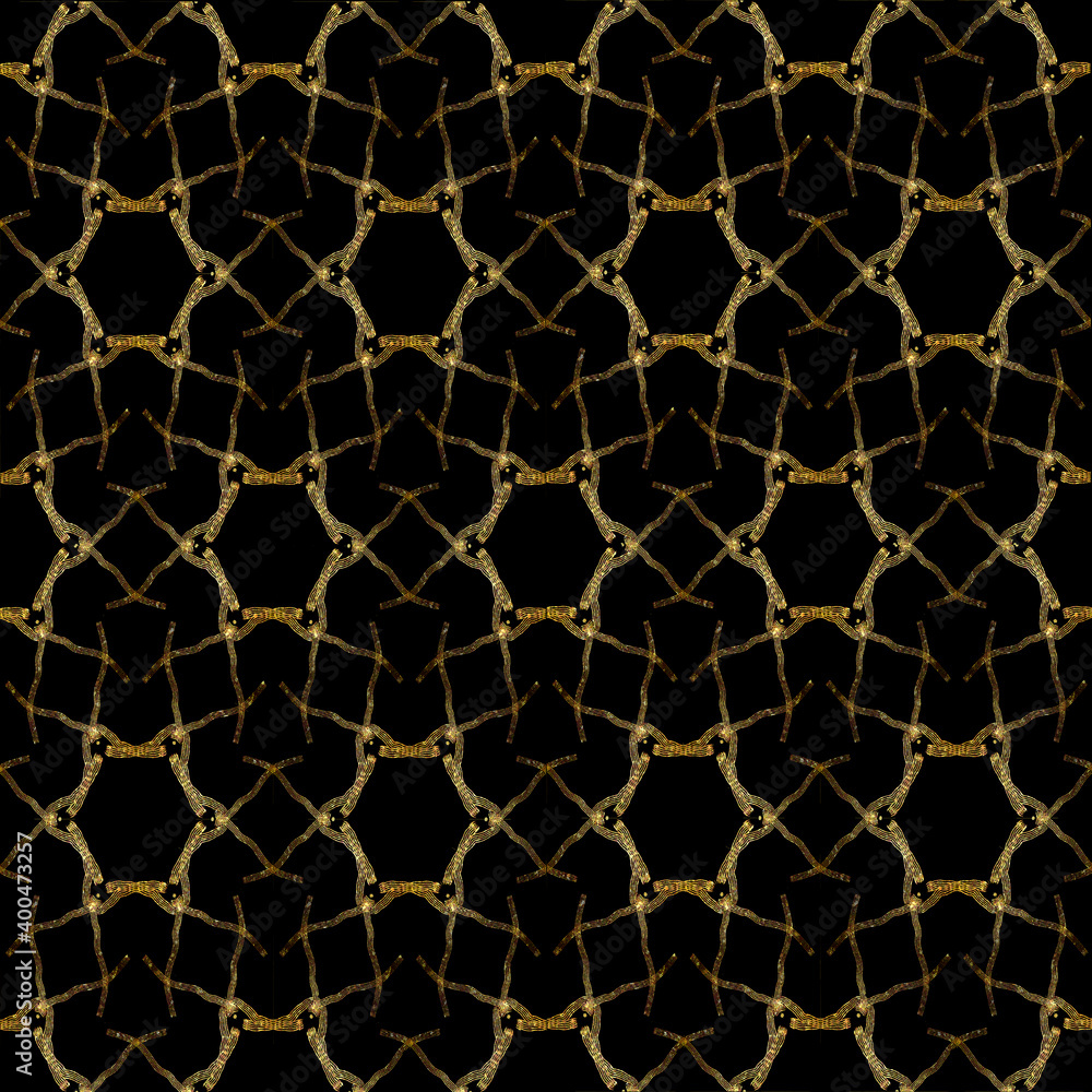 Seamless gold tile pattern for interiors and fabrics. Abstraction ...