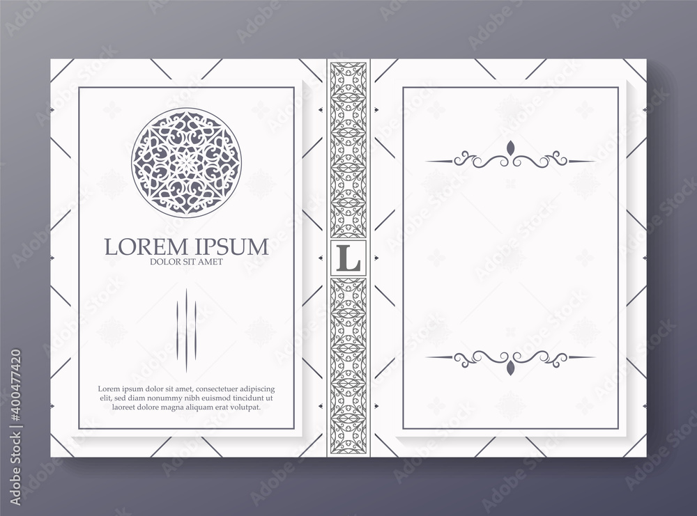 Ornamental book cover design Stock Vector | Adobe Stock