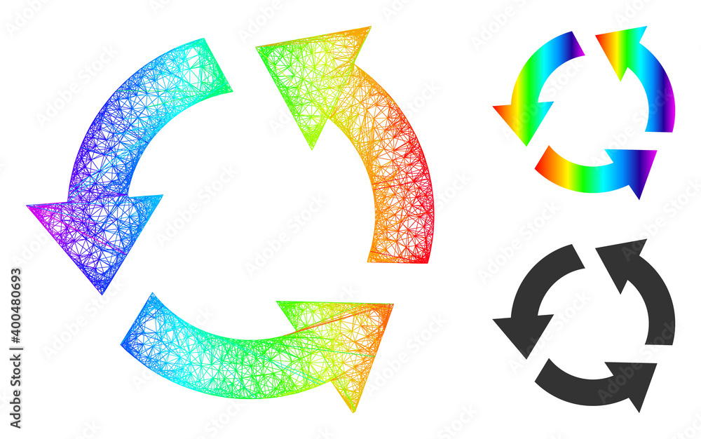 Spectrum colored net mesh recycle, and solid rainbow gradient recycle ...