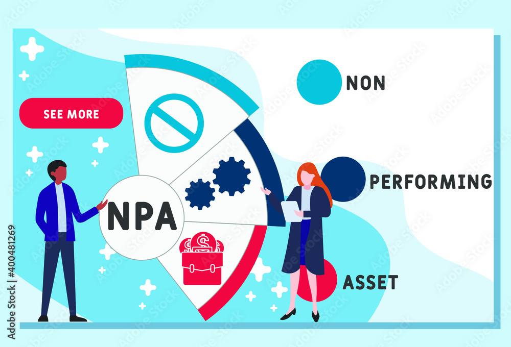 Vector website design template . NPA - non performing asset acronym ...