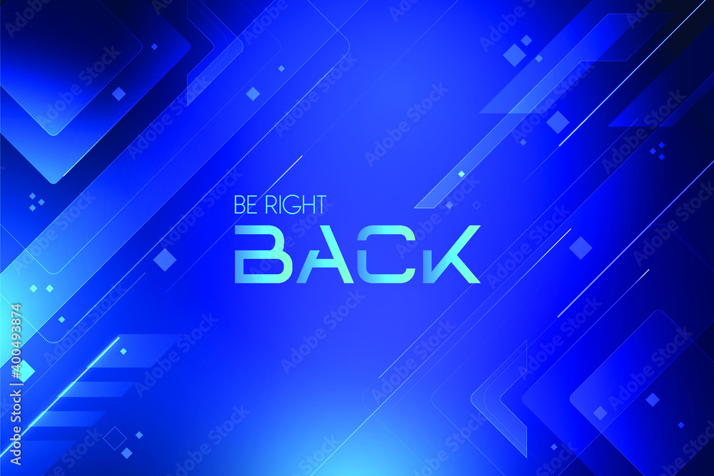 Be Right Back Screen For twitch streamers Stock Vector | Adobe Stock