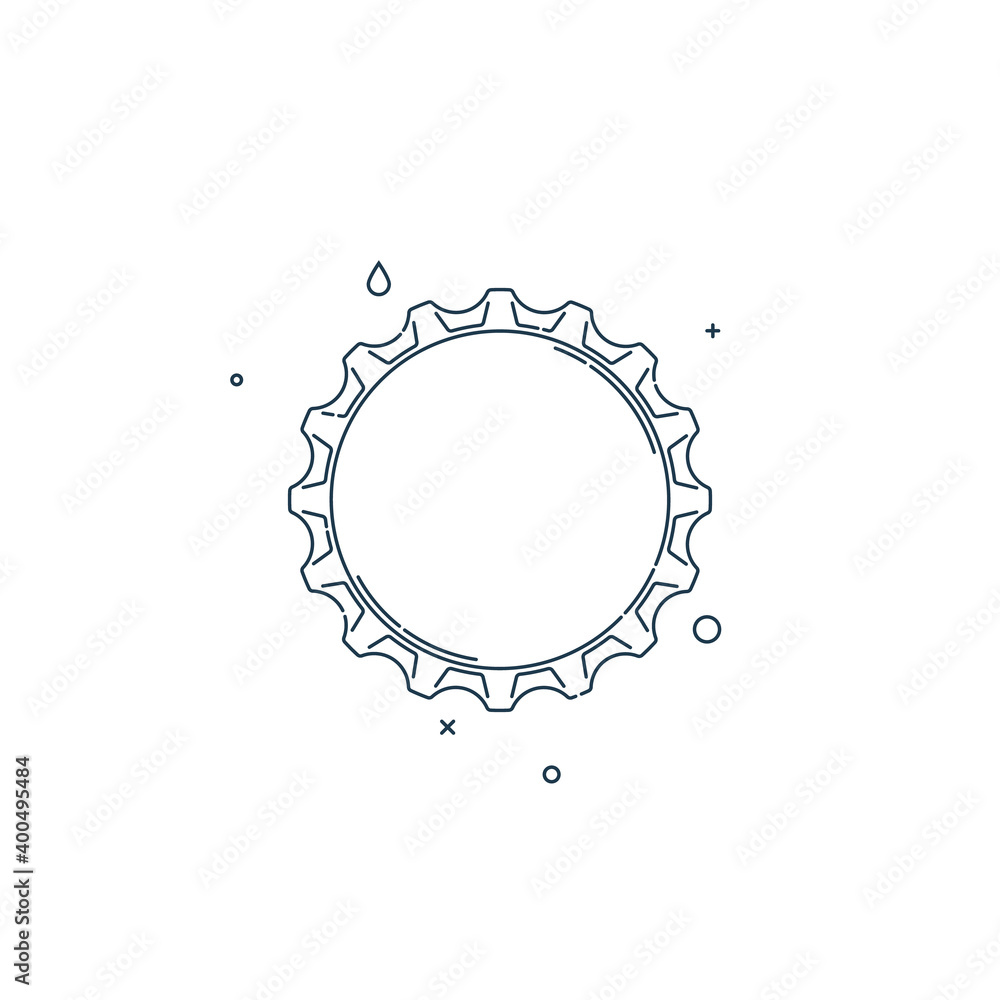 Flat illustration with a bottle cap on a white background. Isolated ...