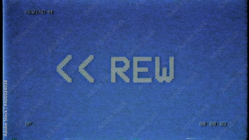 VHS video tape rewind process with on-screen symbol Stock-Video | Adobe ...