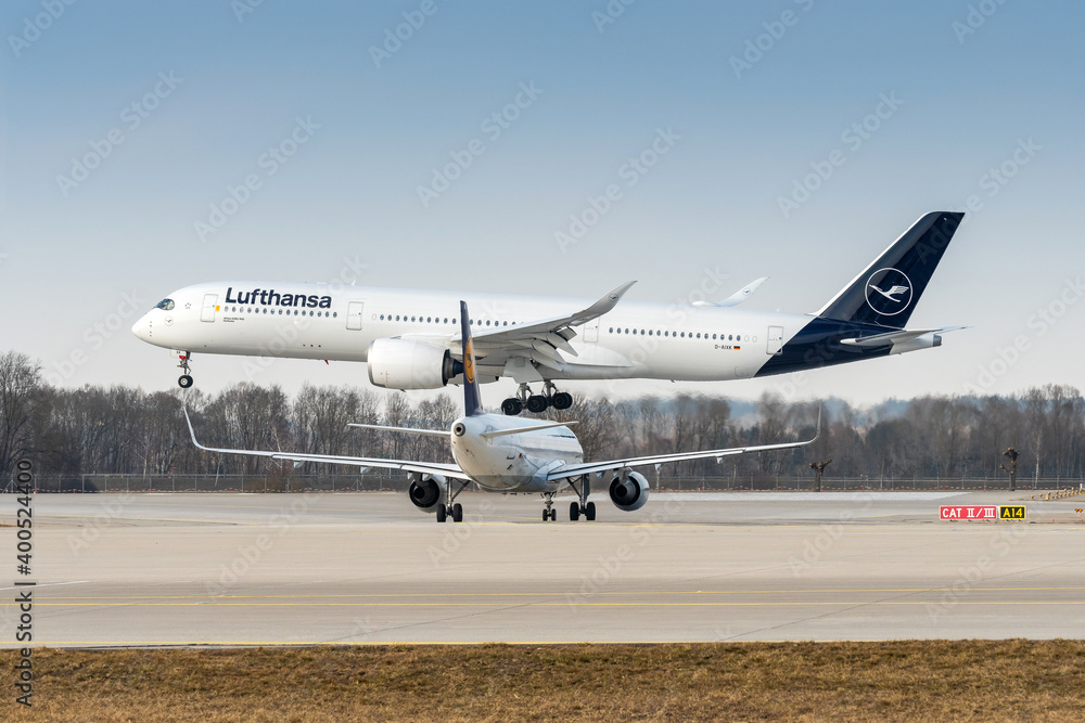Lufthansa Airbus A350-941 with the aircraft registration D-AIXK in the ...