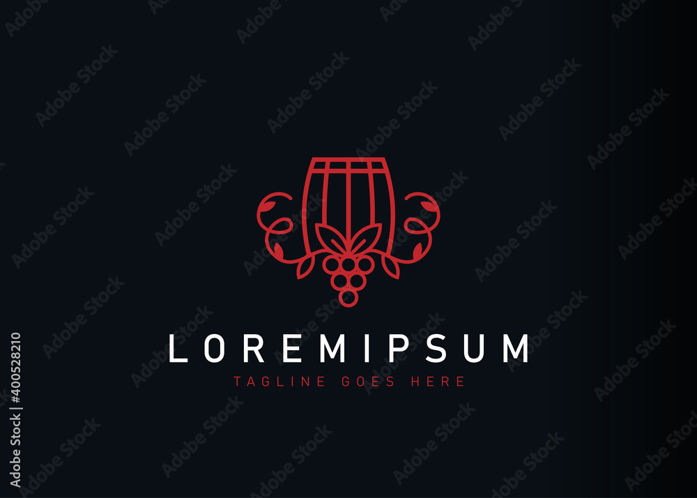 Wine barrel logo design. Icon vector illustration of Young twisting ...