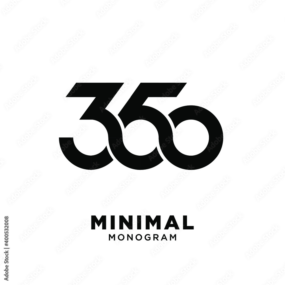 minimal initial number 350 simple template vector design isolated ...