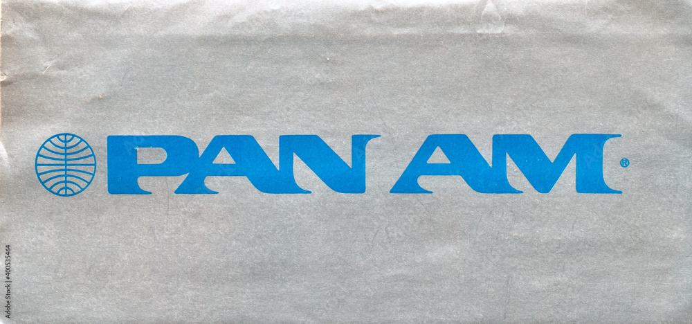 Soest, The Netherlands, December 2020. Original 1980s Pan Am airlines ...
