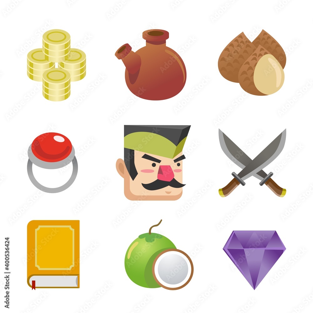 Set of different items. Vector background illustration screen to the ...