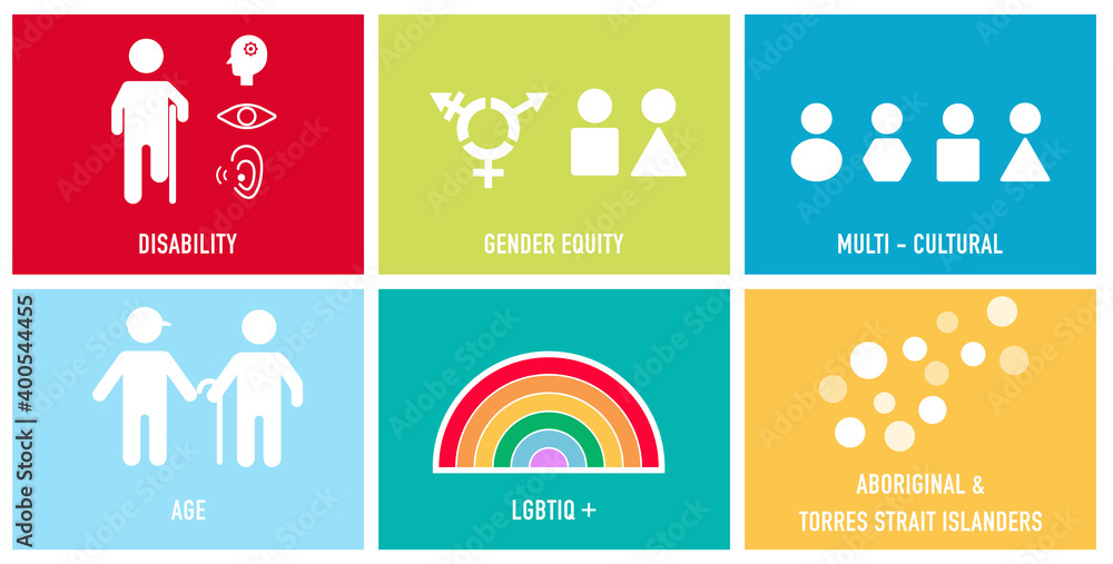 Inclusion and diversity infographic vector set Stock Vector | Adobe Stock