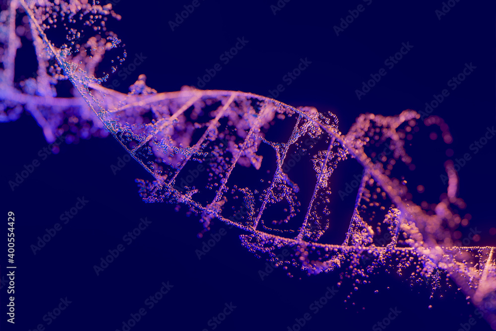DNA complex spiral structure , medical, science, genetic biotechnology ...