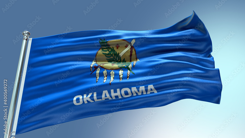 Oklahoma flag USA State flag waving flag with texture background Stock ...
