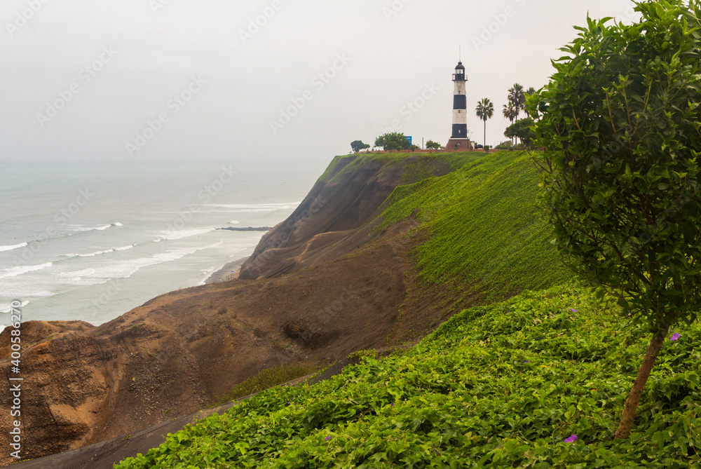 La Marina Lighthouse, an active lighthouse set on high cliffs above the ...
