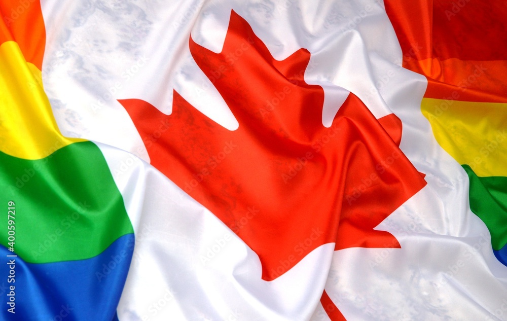 LGBT Canada flag. Rainbow flag. Symbol of pride and tolerance Stock ...