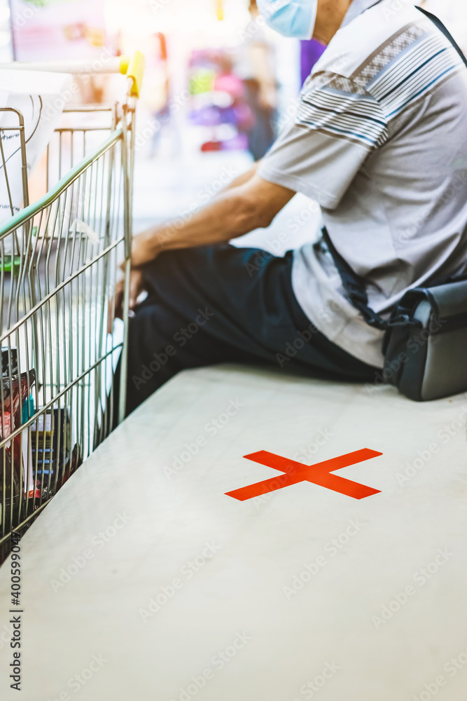 Alternative seating mark for social distance rules in the mall distance ...