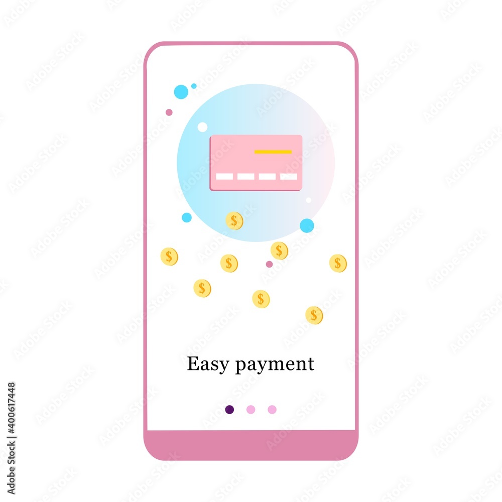 E-payment mobile app page onboarding screen. Application design for ...