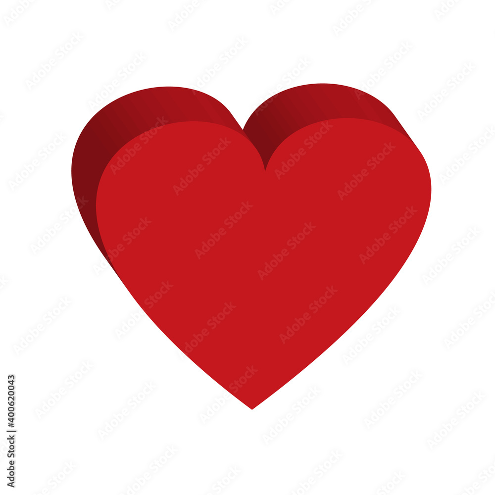 3 d red heart drawing for an emblem or logo. Stock Vector | Adobe Stock