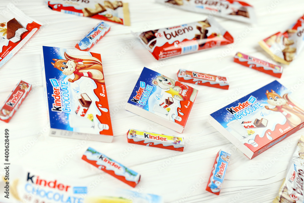 Many different products by Kinder brand made by Ferrero SpA. Kinder is ...