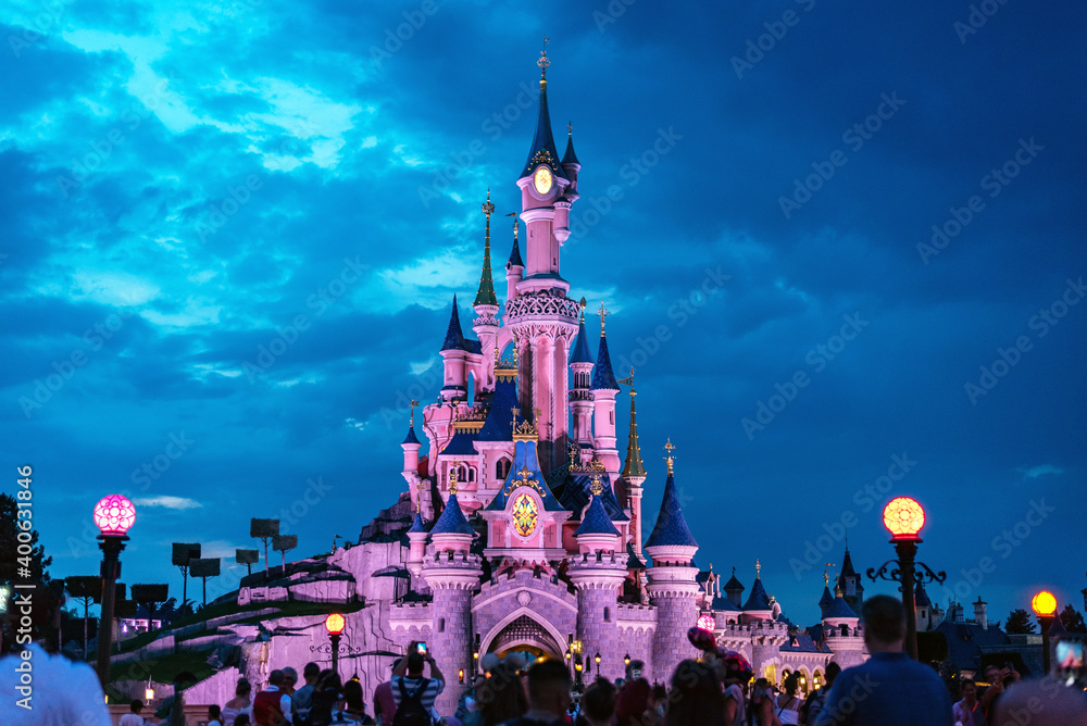 Castle of Sleeping Beauty at Disneyland Paris August 28, 2019, Paris ...