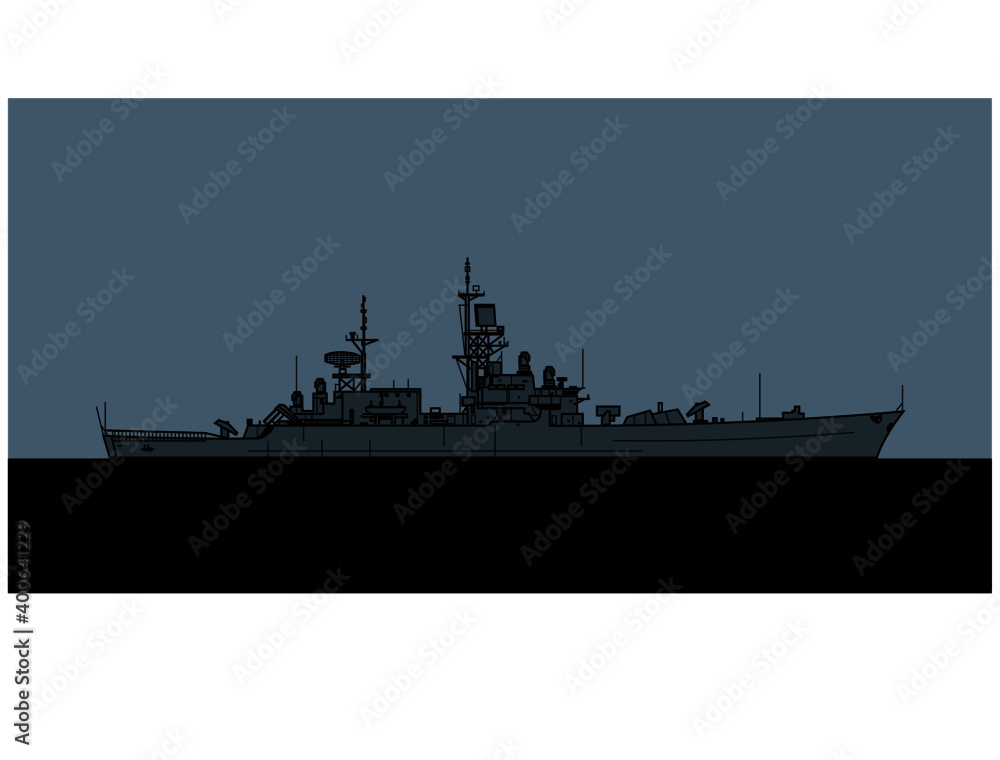 USS Bainbridge. CGN 25. US Navy nuclear powered guided missile cruiser ...