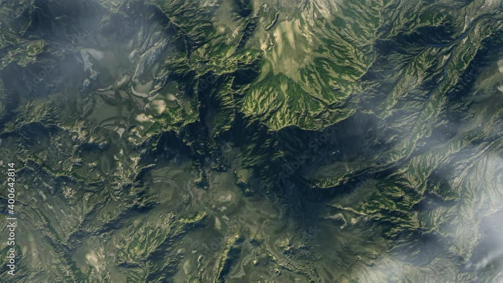 landscape from a height of 5 kilometers. visualization of the earth's ...