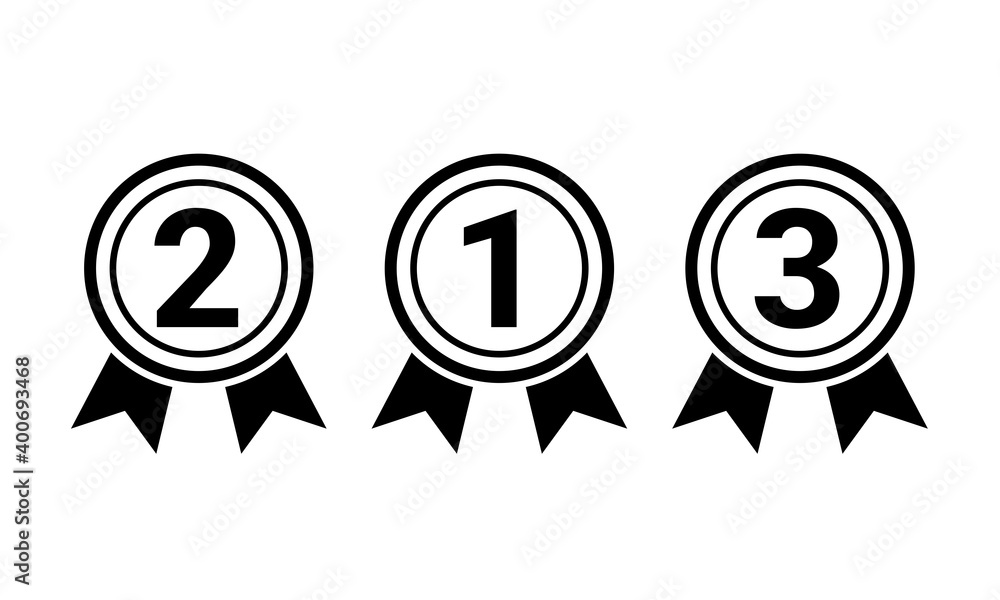 Set of medal icon. First, second and third winner. Event winner prizes ...