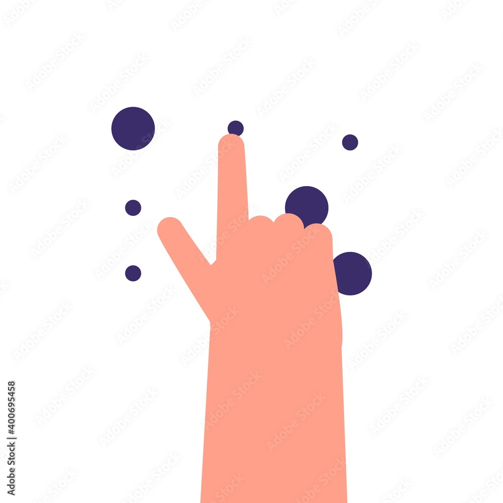 Braille language Reading Braille text concept. Vector illustration ...