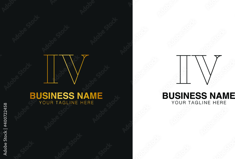 IV I V initial based abstract modern minimal creative logo vector ...