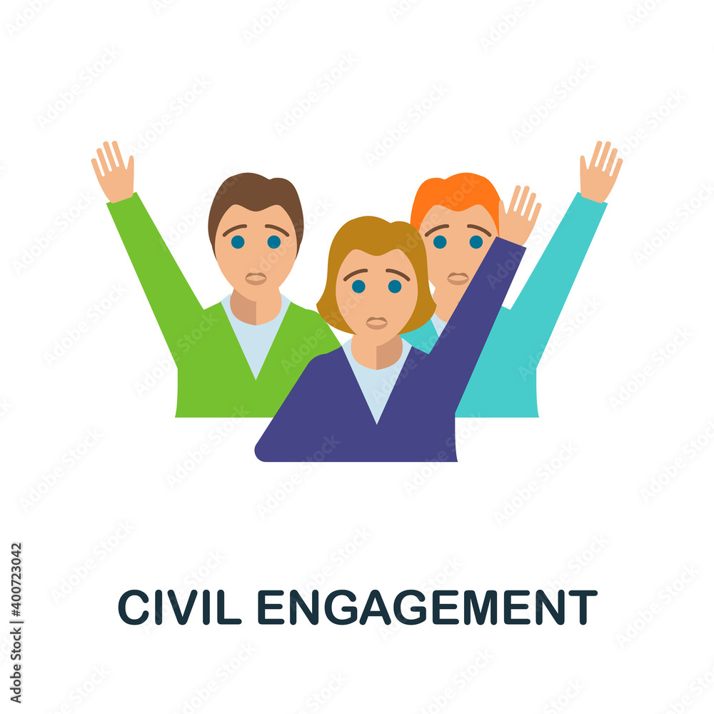 Civil Engagement flat icon. Color simple element from activism ...