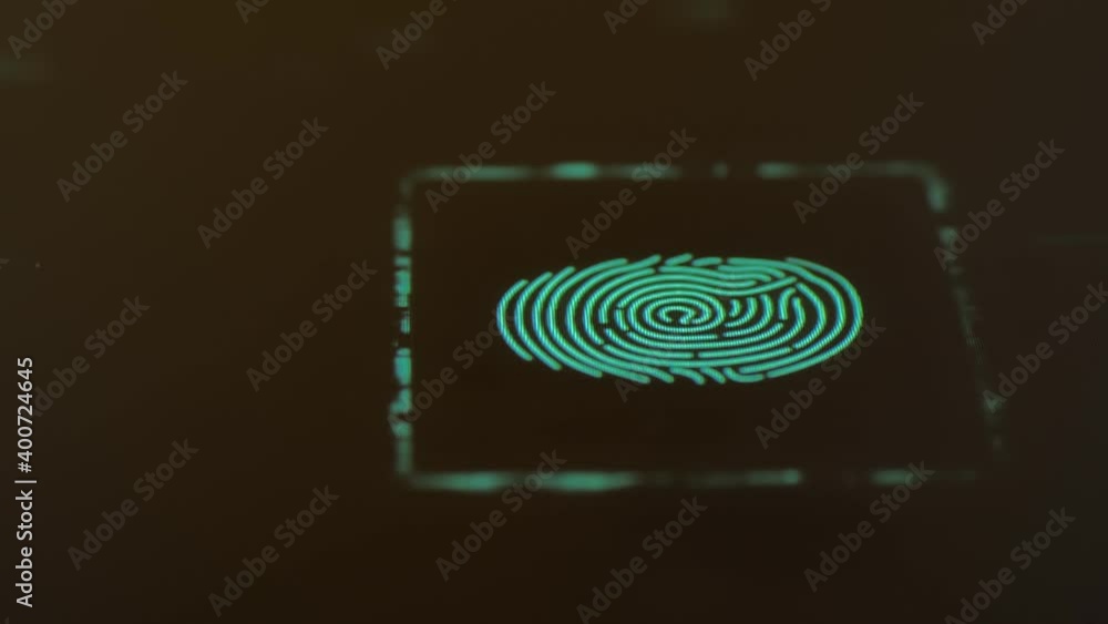 A human finger turns on the touch screen button and activates a ...