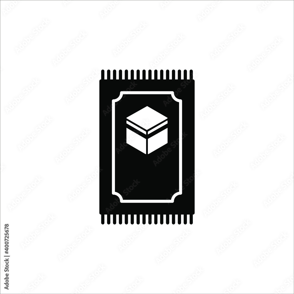 Prayer rug icon on white background. Traditional Islamic Background ...