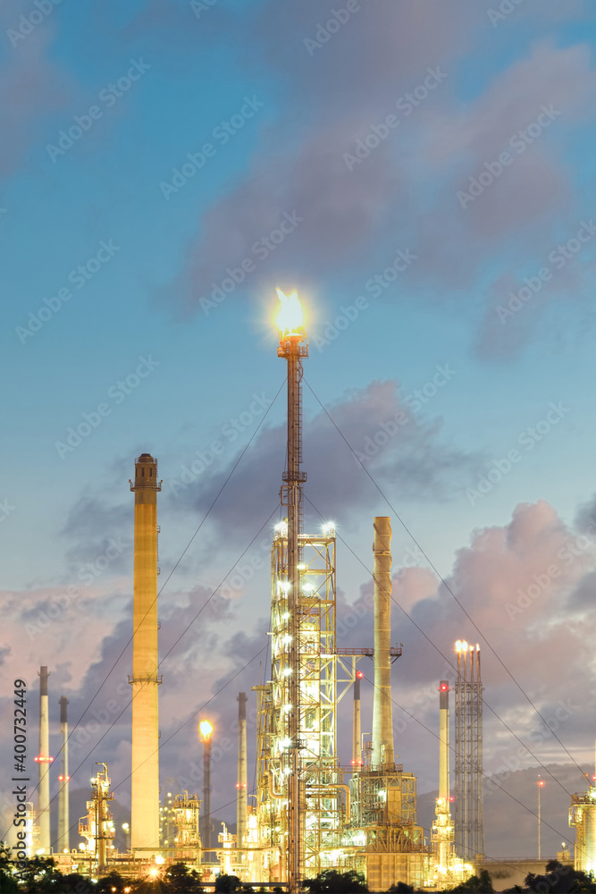 Gas flare or flare stack and flame. Combustion device for industrial ...