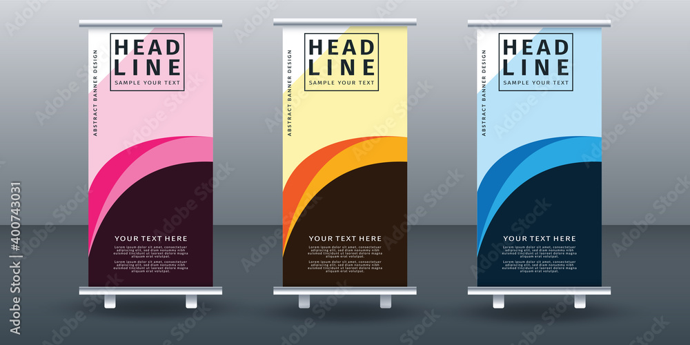 Roll up banner set design template design. Vector illustration Stock ...