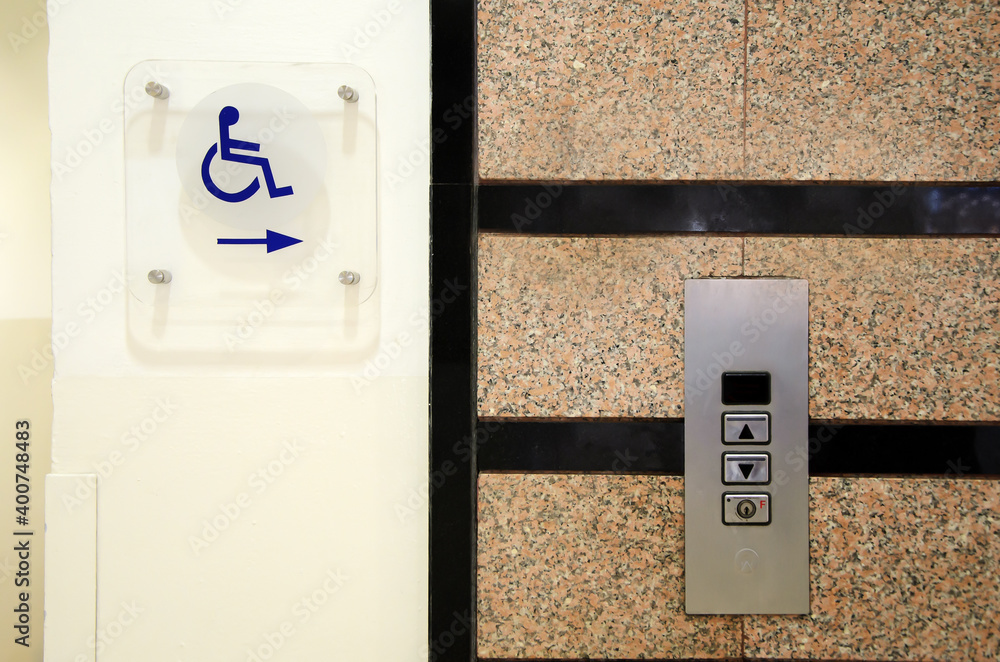 Sign-pointer lift for disabled wheelchair users. Concept: accessible ...