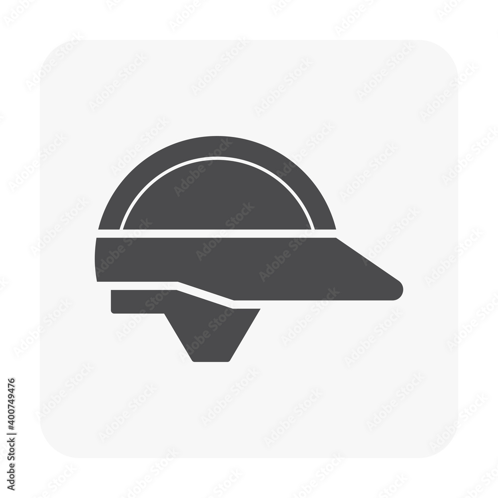 Hard hat or bump cap vector icon. That is type of helmet component of ...