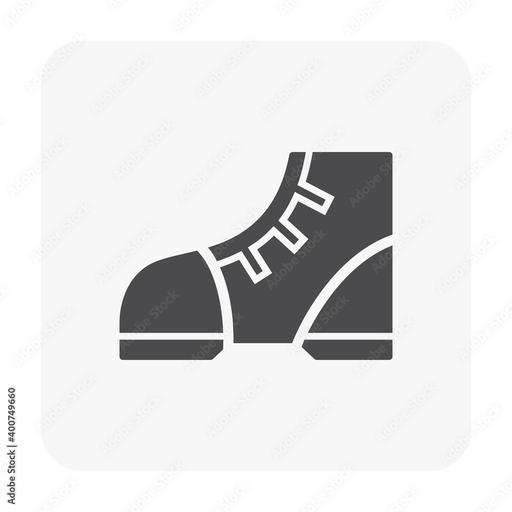 Safety boot or safety shoe vector icon. That footwear is personal ...