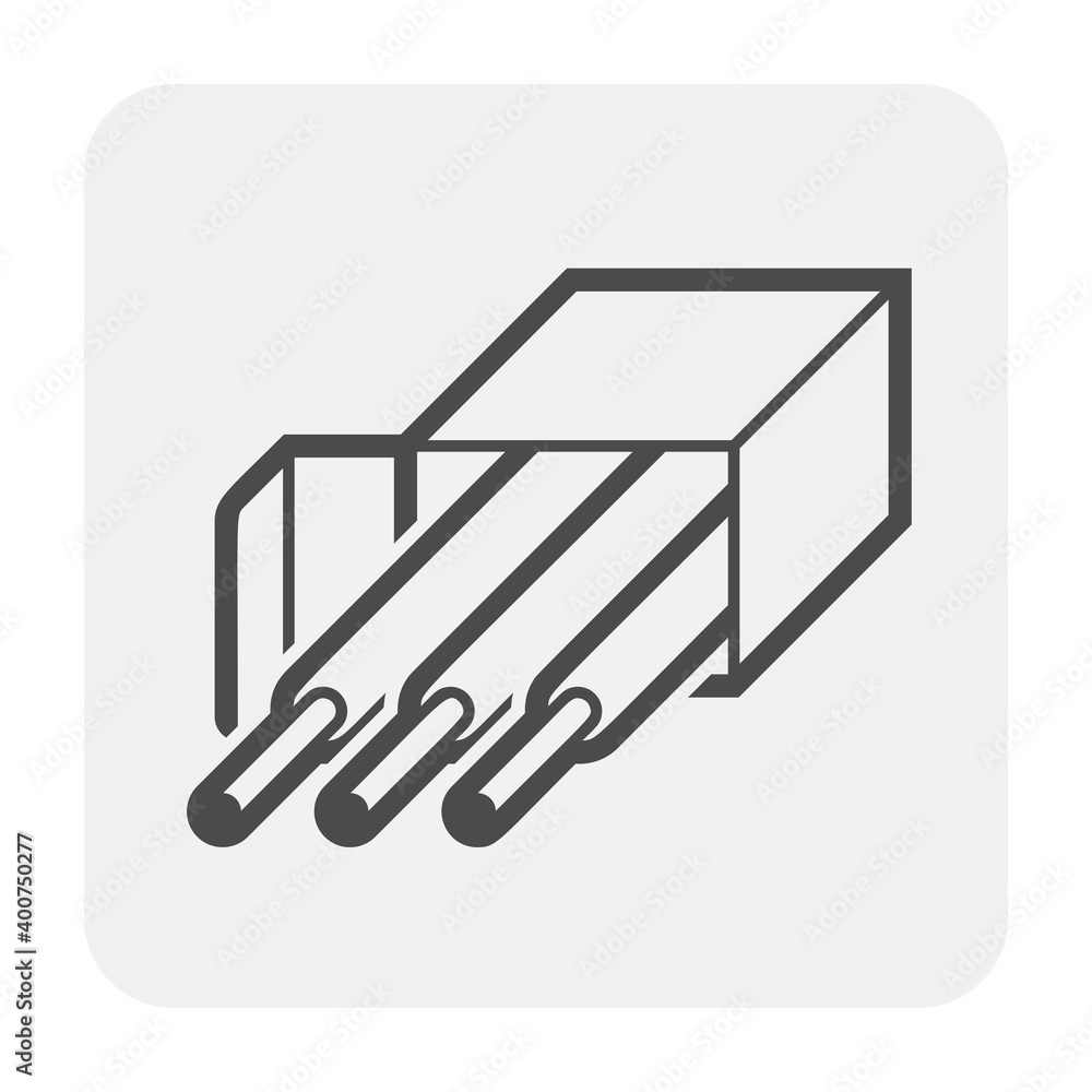 Welding electrode icon. Also called stick. Consist of metal wire and ...